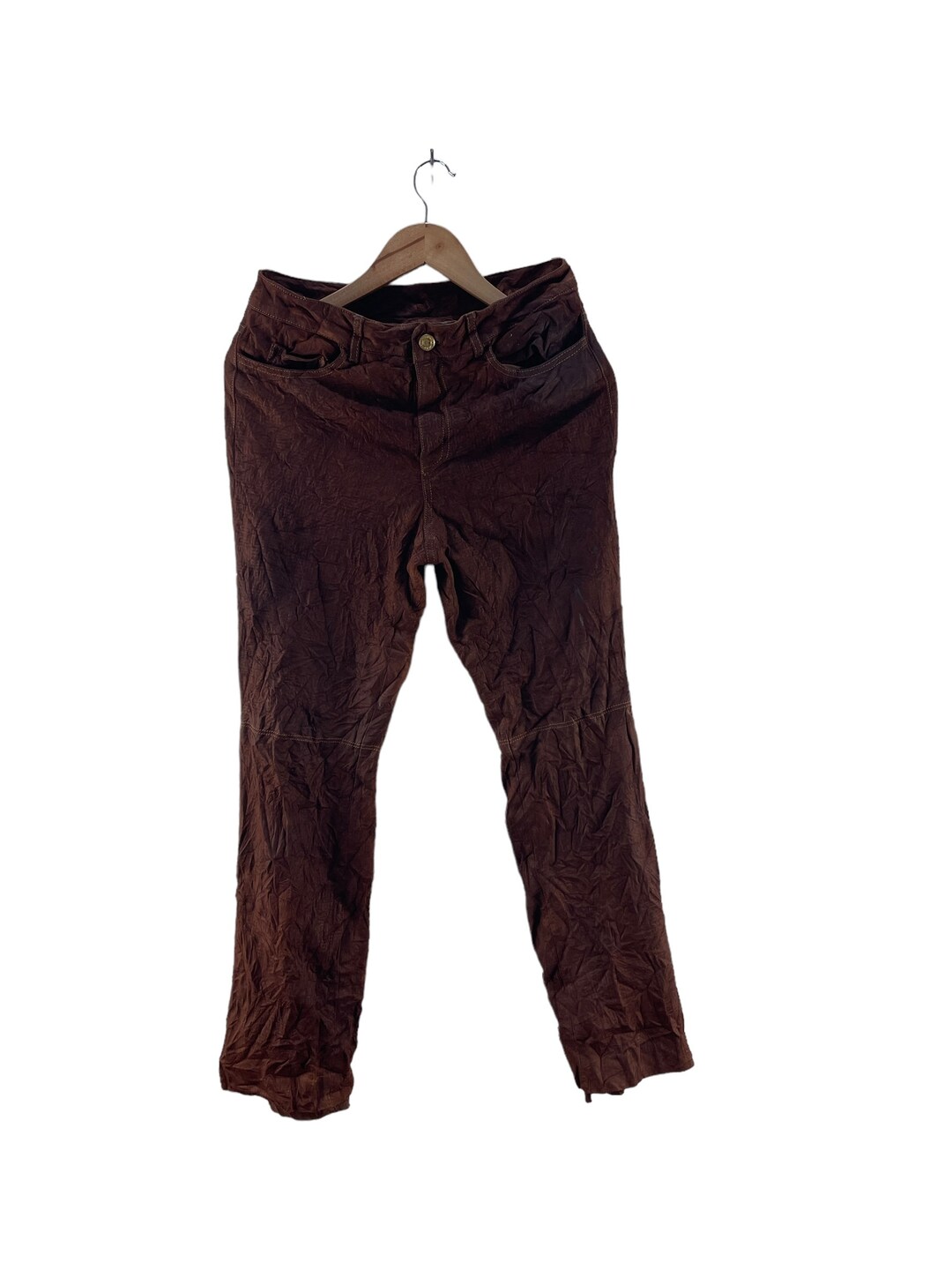Vintage Polo Ralph Lauren Monogram Goat Suede Leather Trouser - Etsy