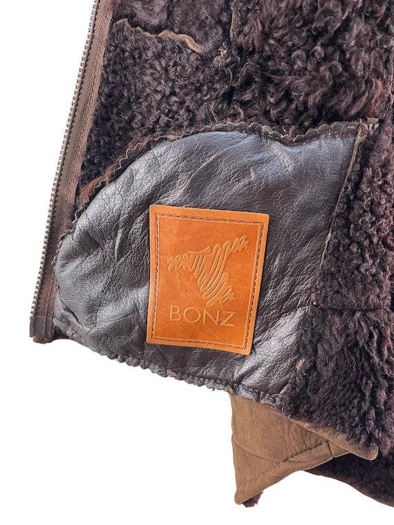 Vintage BONZ Shearling Lamb Skin Leather Vest - Gem