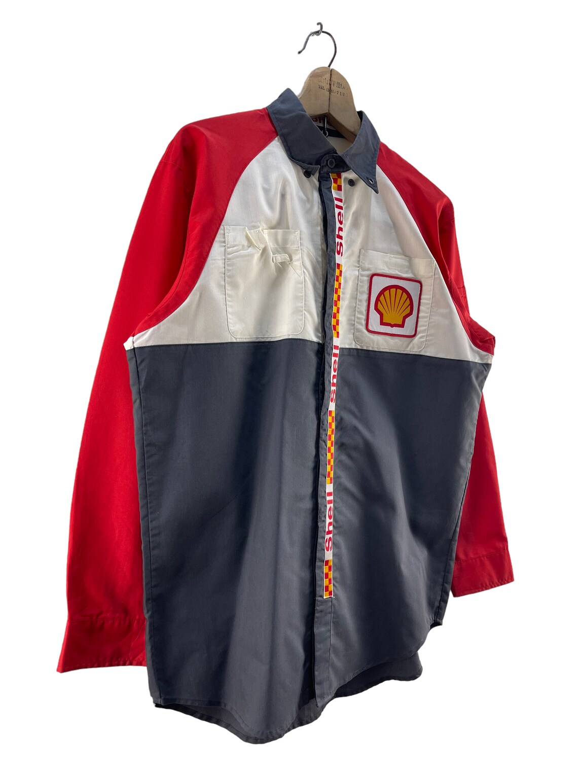 Vintage Shell Uniform Worker Button Shirt - Etsy