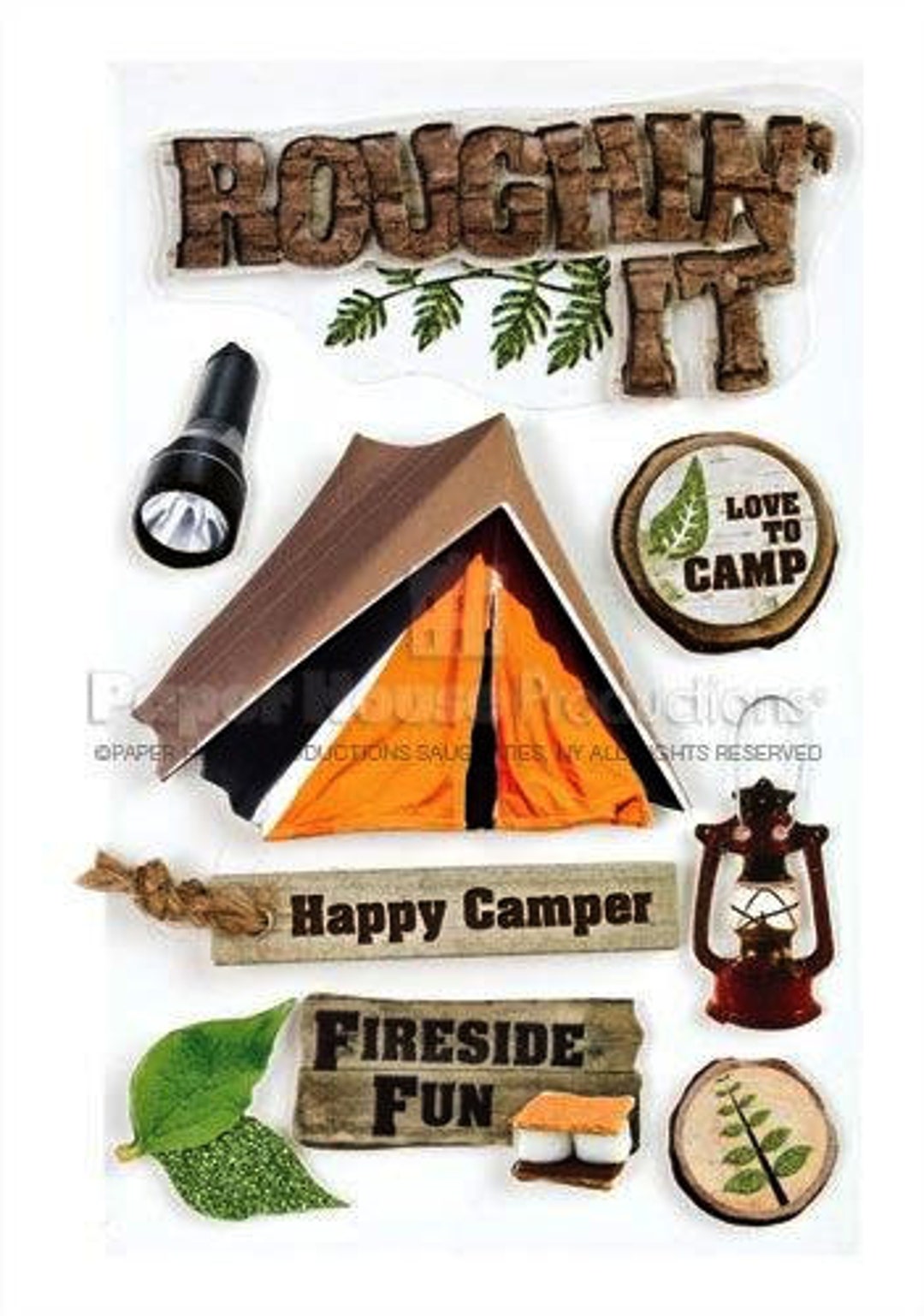 Camping Scrapbook Stickers Outdoor Camping Stickers Paper House Outdoor ...