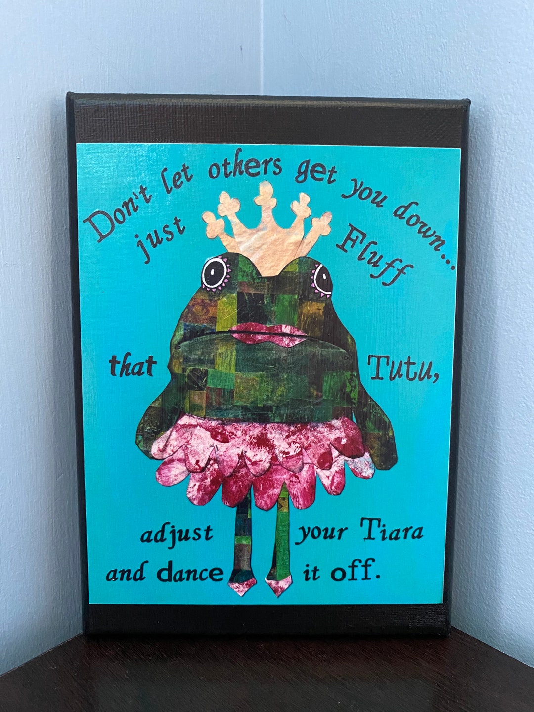 Princess Ballerina Frog Mixed Media Art, Frog Painting, Frog Lovers ...