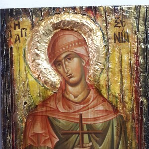 Saint St. Xenia Antique Style Icon on Wood-greek Orthodox - Etsy