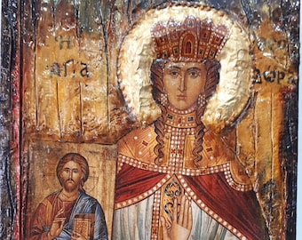 Saint Theodora Icon the Empress, Handmade Greek Orthodox Icon of St ...