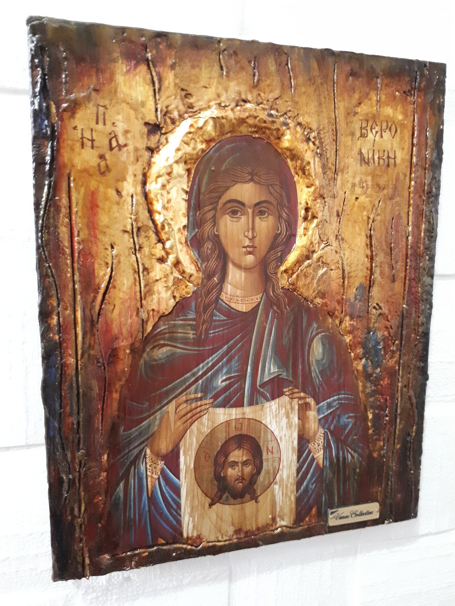 Saint St. Veronica Issue of blood Icon Rare Byzantine Greek | Etsy