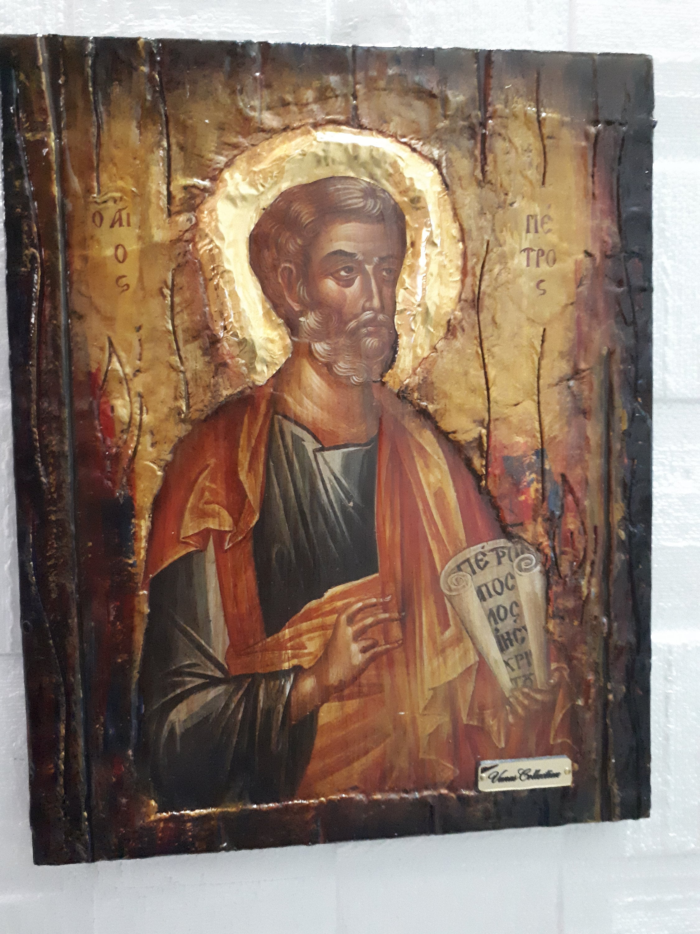 Saint St Peter the Apostle Icon- Greek Handmade Orthodox Byzantine ...