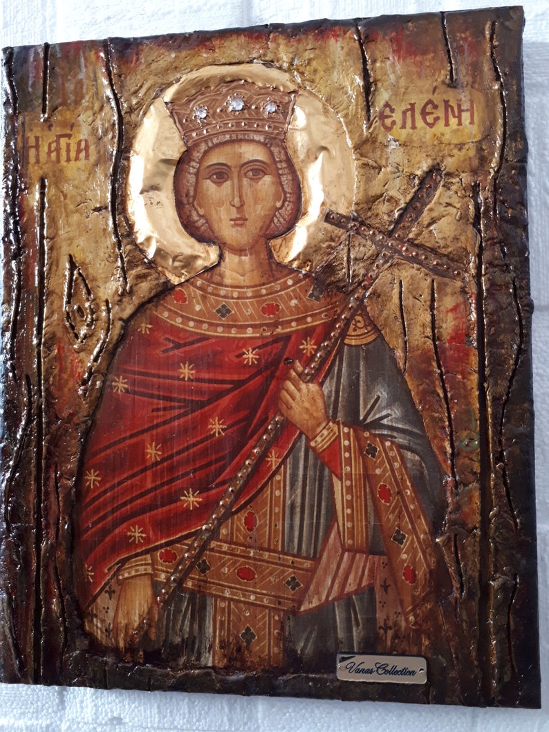 Antique Style Saint Helen Icon-handmade Greek Orthodox - Etsy