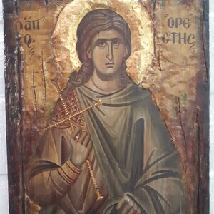 Saint St. Orestes Orestis on Wood Icon-greek Orthodox Byzantine Icons ...