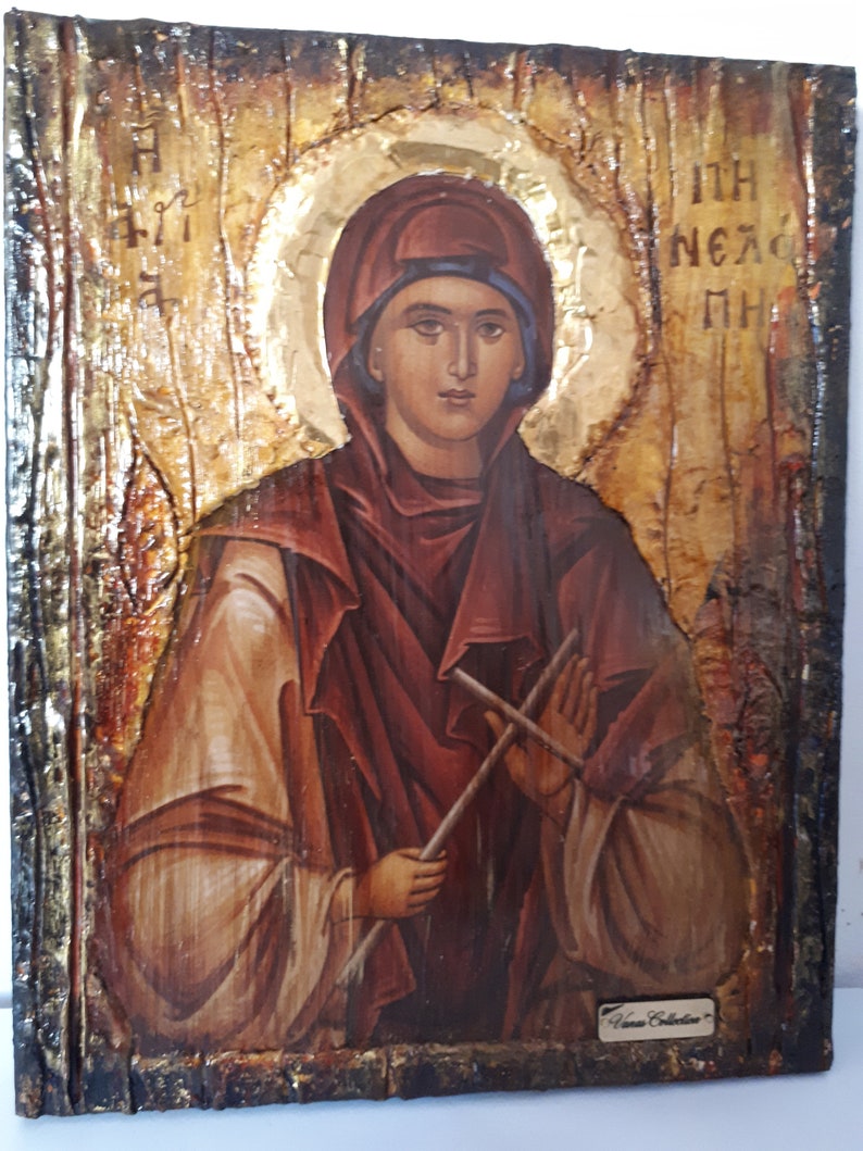 Saint St Penelope the Martyr Icon Greek Orthodox Byzantine Handmade ...