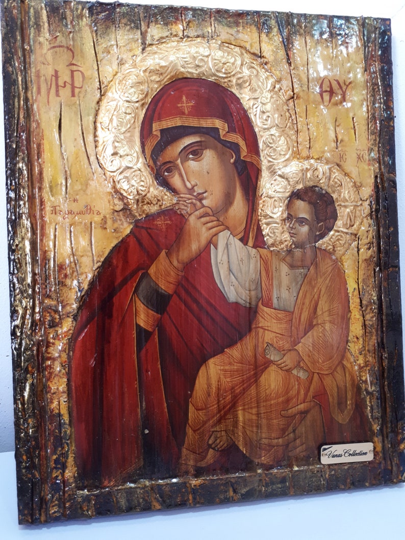 Virgin Mary Panagia Paramythia Icon-Orthodox Greek Byzantine | Etsy