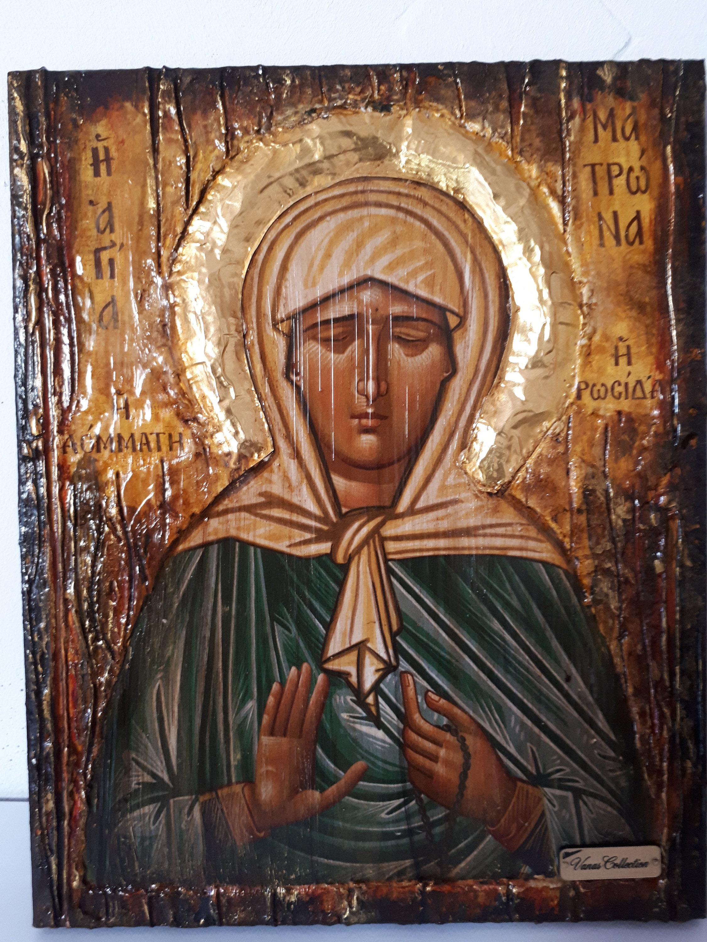 Saint St Matrona of Moscow Russian Orthodox Icon - Greek Handmade Icons