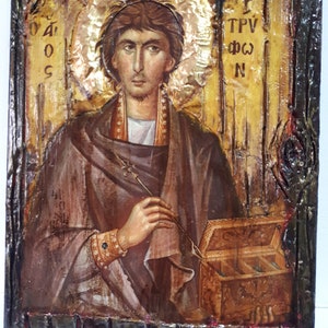 Saint St Tryphon Tryfon -greek Orthodox Byzantine Christian Icons ...
