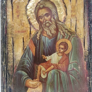 Saint St. Simeon Symeon the God Icon-greek Orthodox Byzantine Religious ...