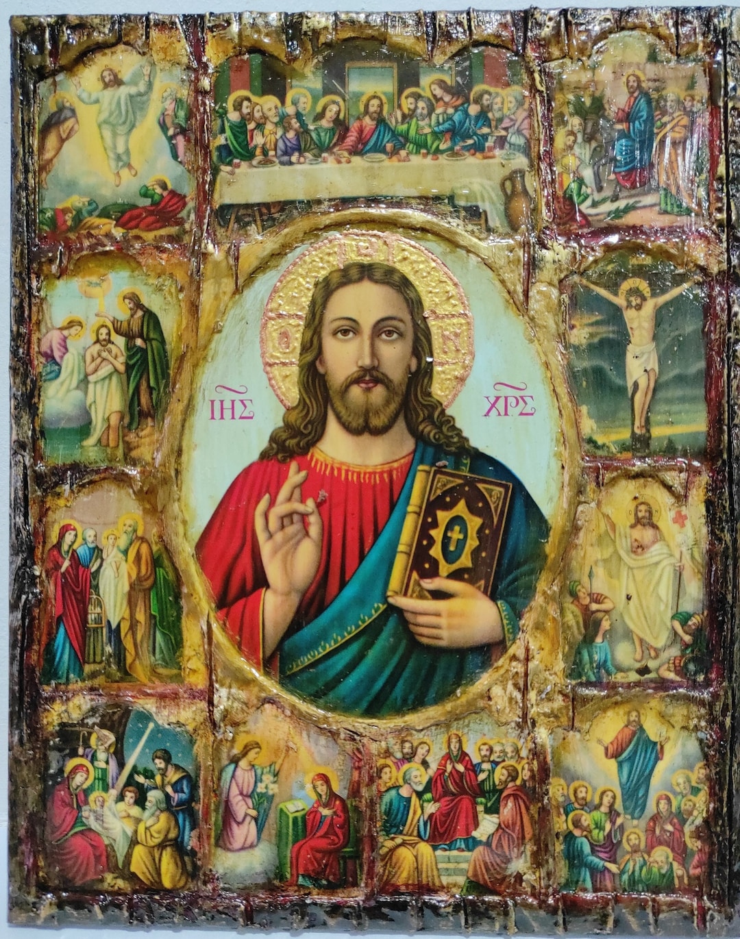 The Life of Jesus Christ Icon- Greek Handmade Orthodox Holy Icons - Etsy
