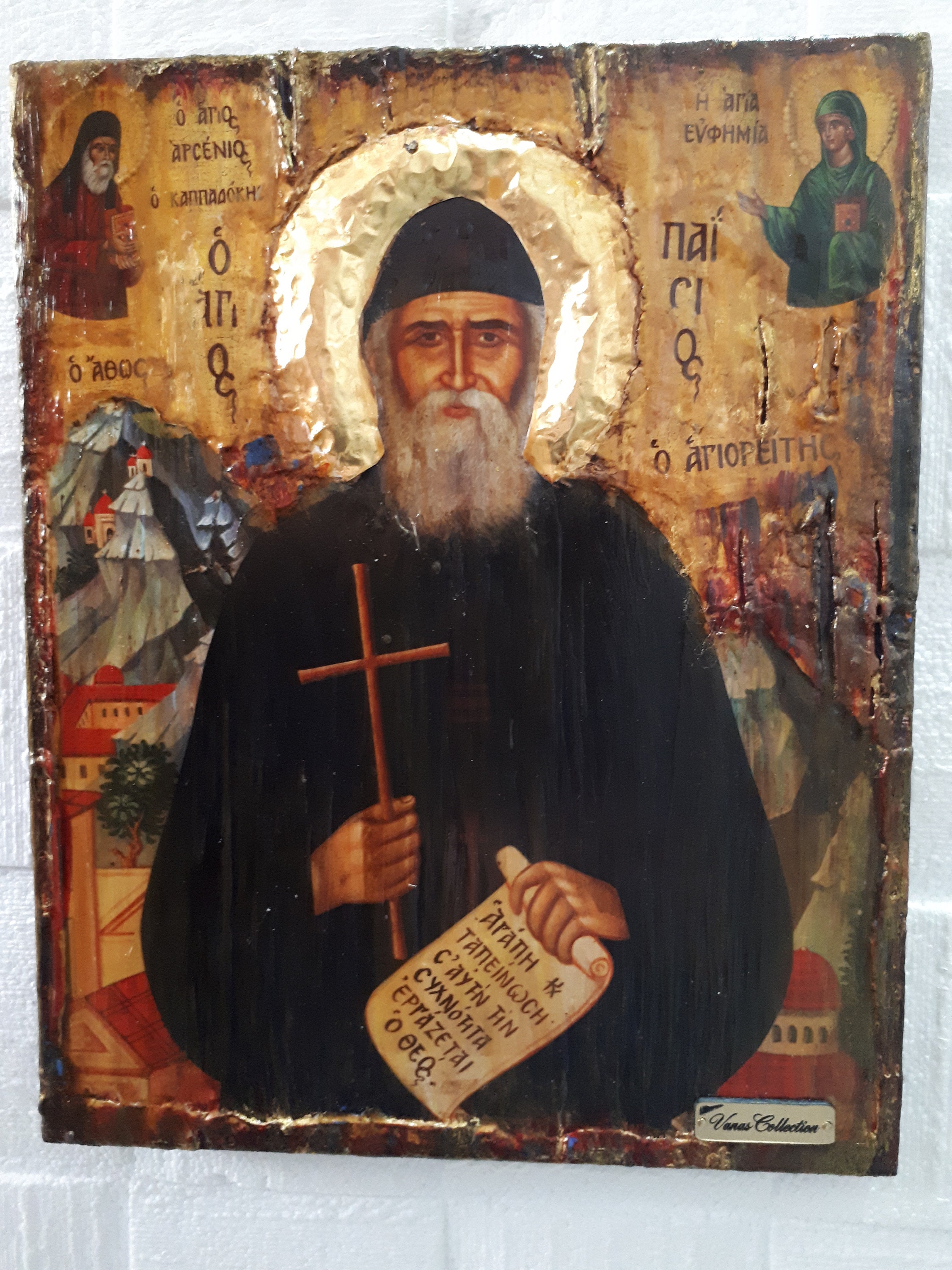 Saint Paisios of Mount Athos Icon-Handmade Greek Orthodox Byzantine Icons