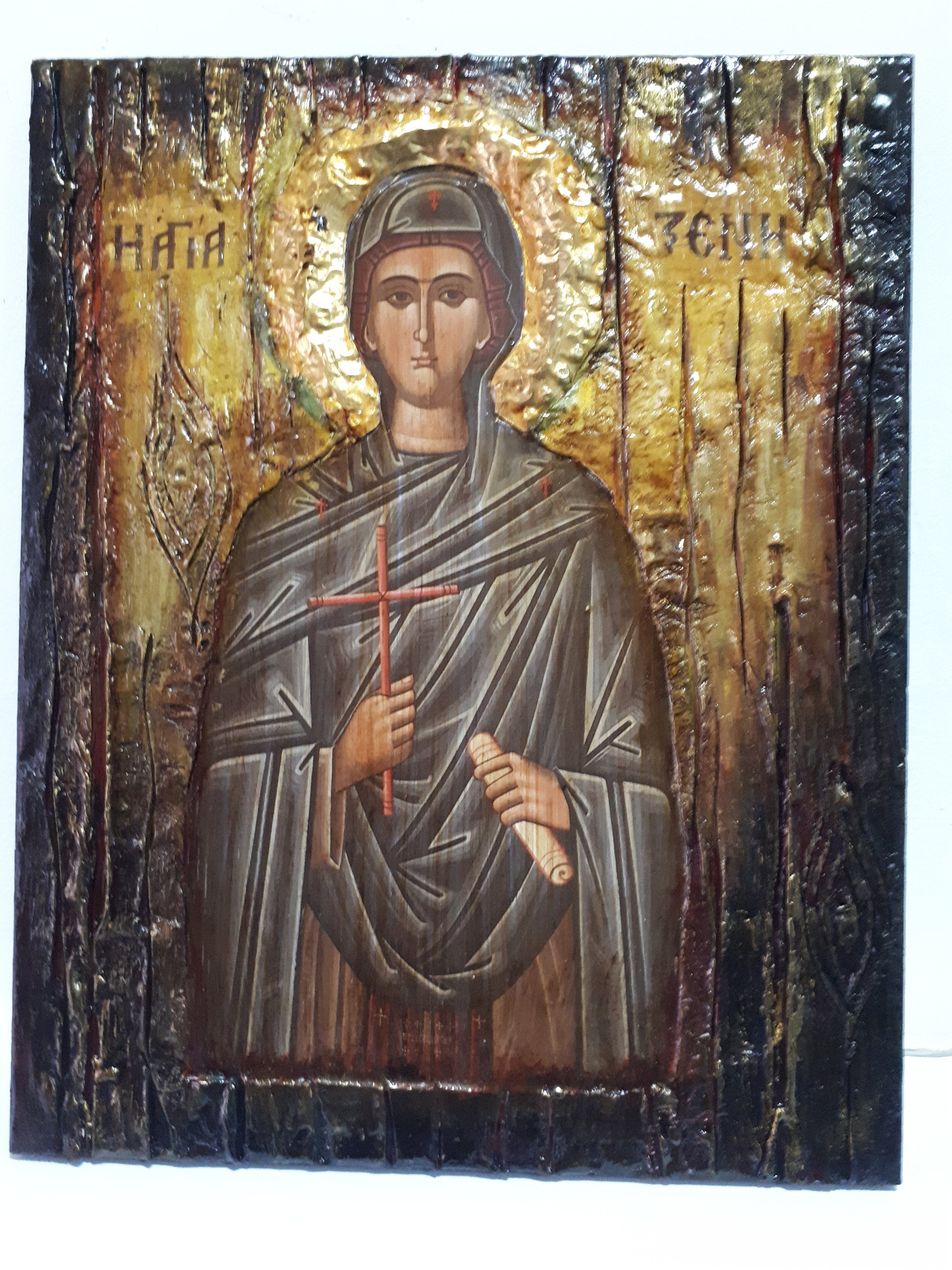 Saint St. Xenia of St. Petersburg Icon- Greek Orthodox Russian Antique ...