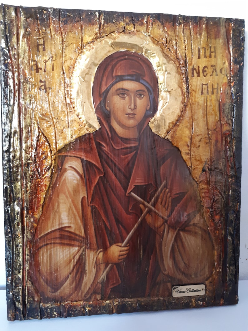 Saint St Penelope the Martyr Icon Greek Orthodox Byzantine - Etsy