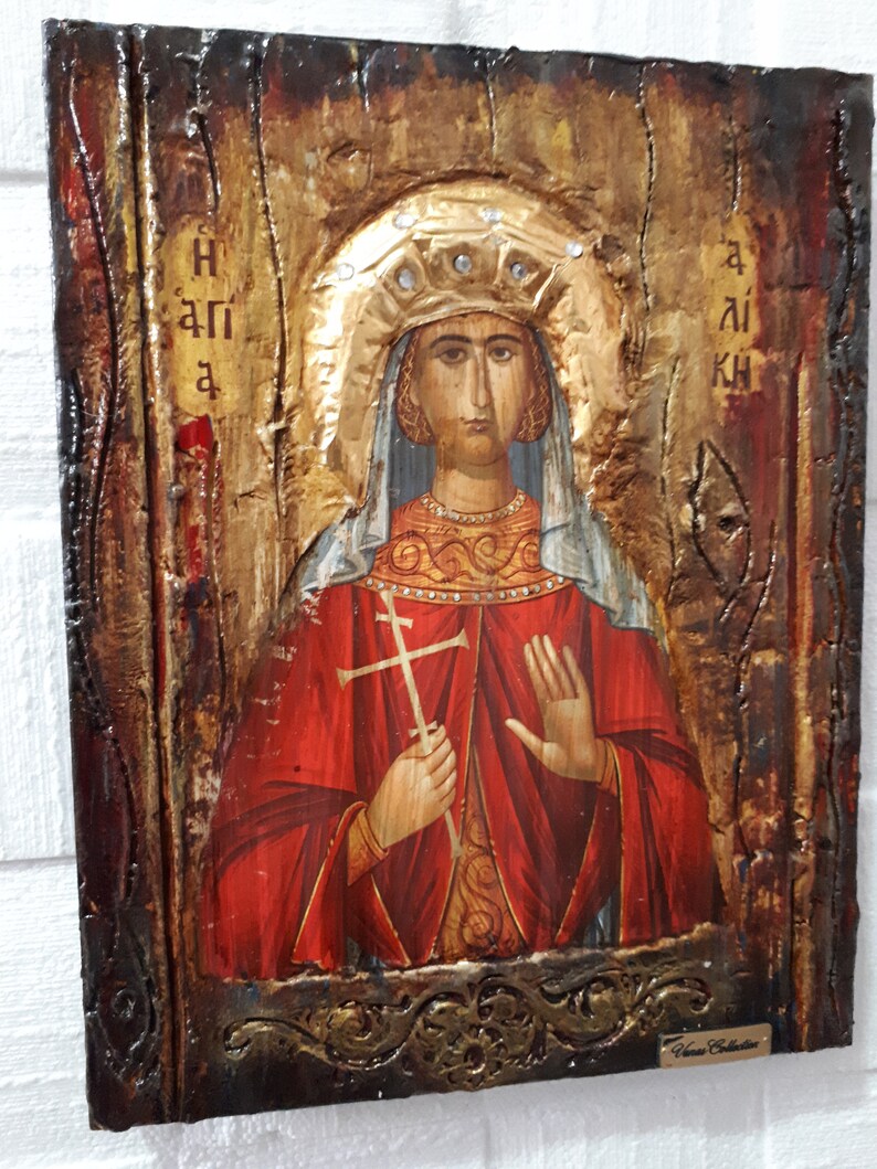 Saint Alice Aliki Icon-greek Orthodox Byzantine Christian | Etsy