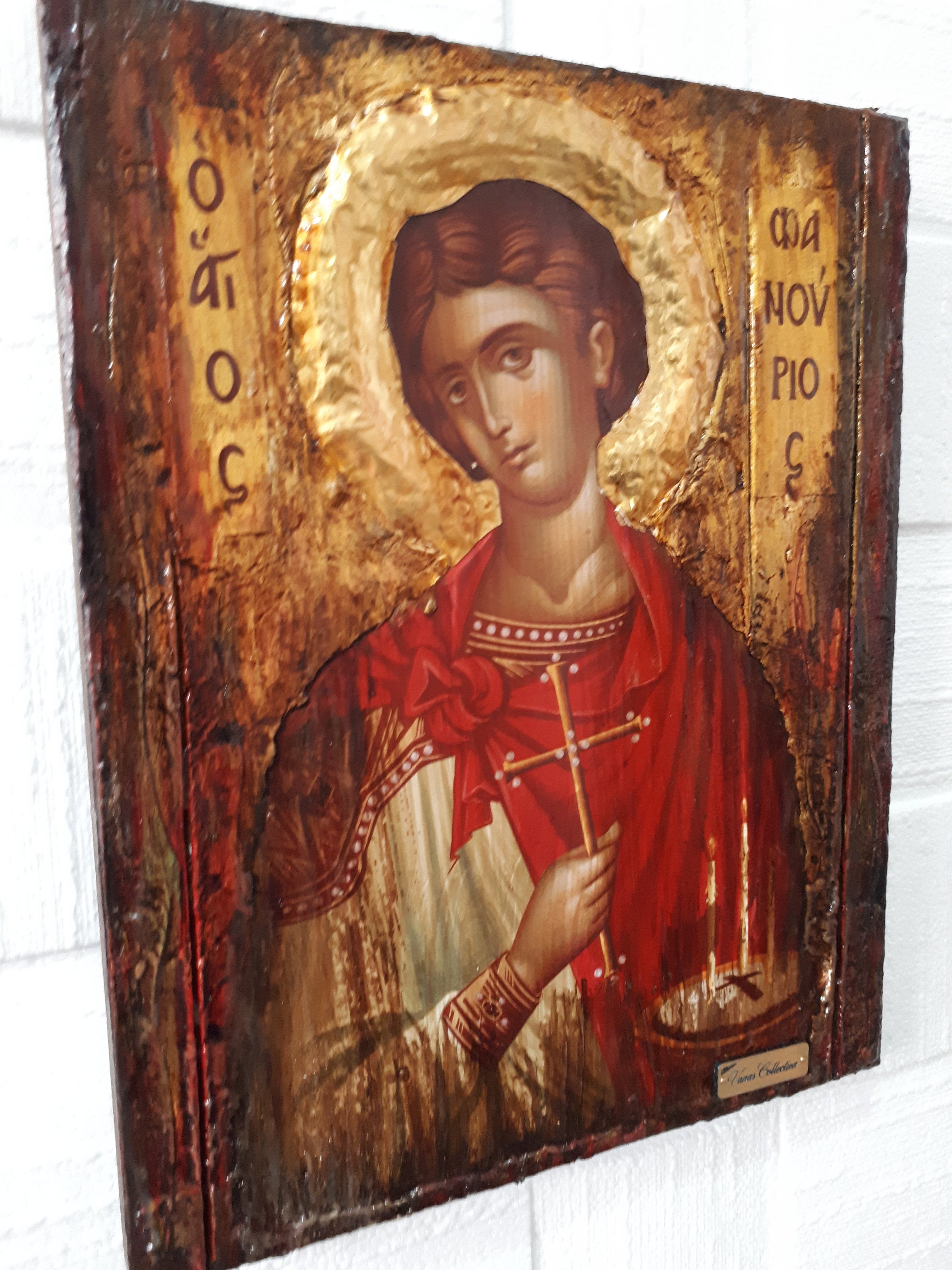 Saint St. Phanourios Fanourios Icon Handmade Greek Orthodox | Etsy