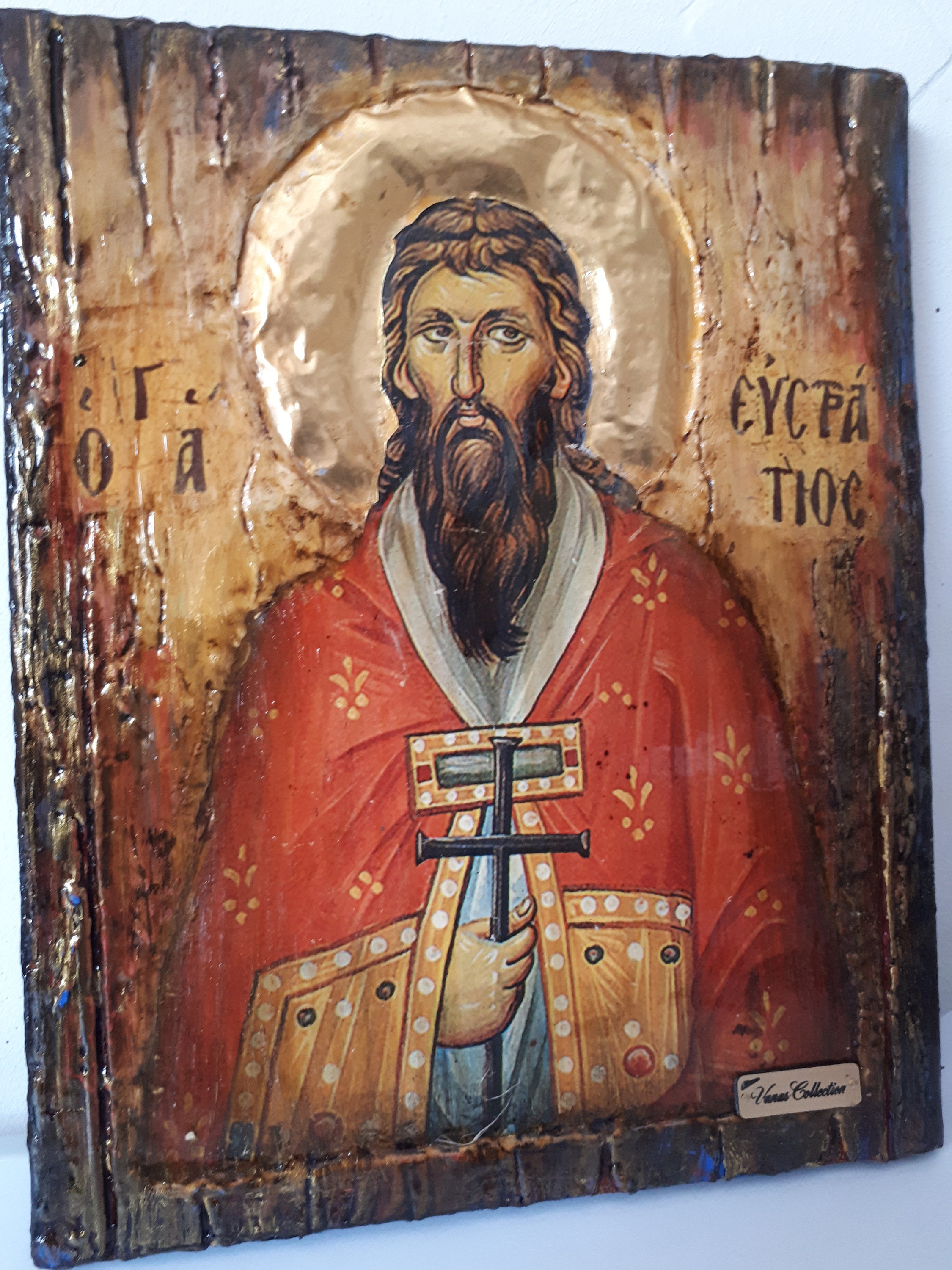 Saint St. Efstratios Greek Icon-Orthodox Russian Byzantine Christian Icons