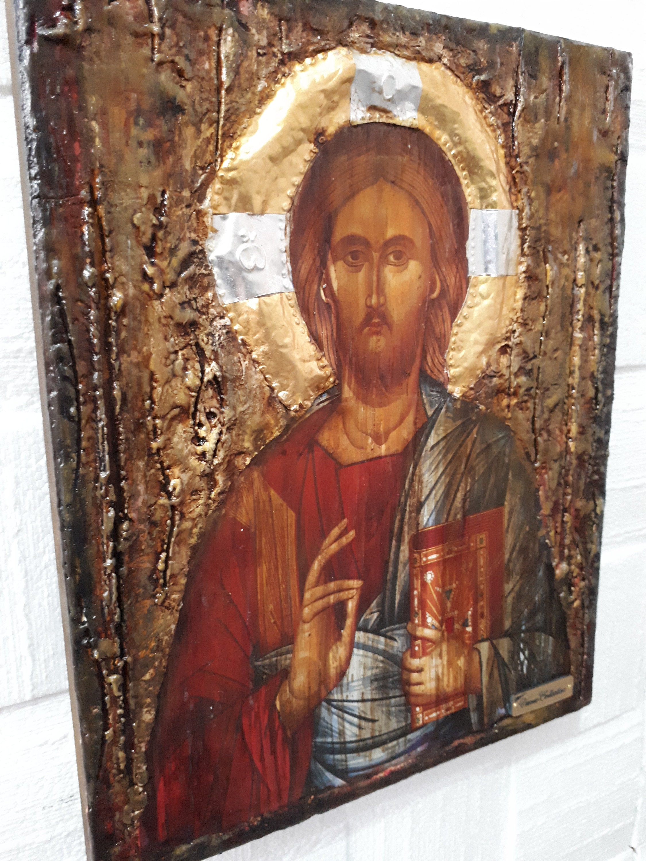 Jesus Christ the PANTOCRATOR- Orthodox Byzantine Greek Made Icon-Unique ...