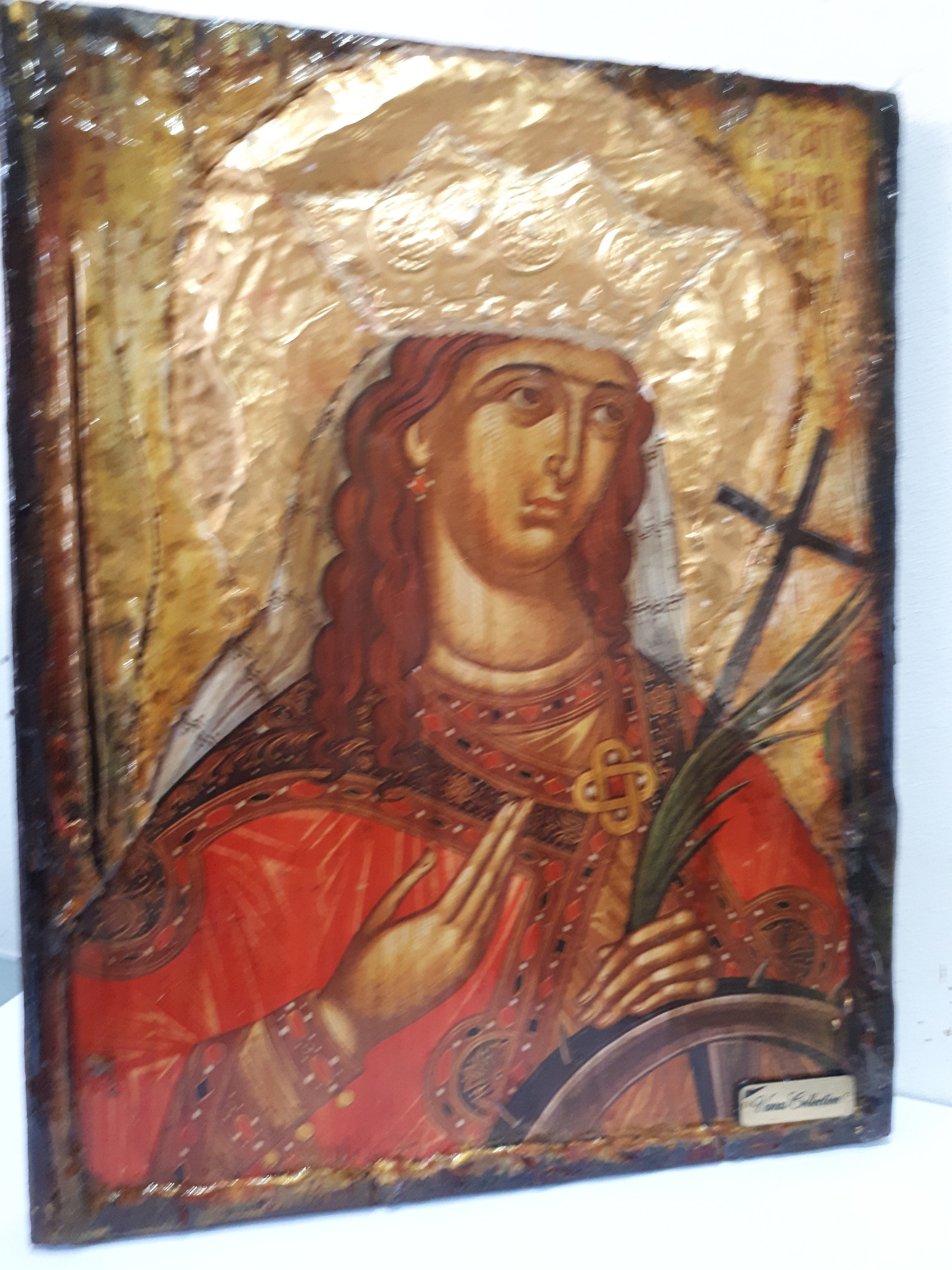 Saint St Aikaterini Ekaterina Catherine Icon-Greek Orthodox Byzantine ...