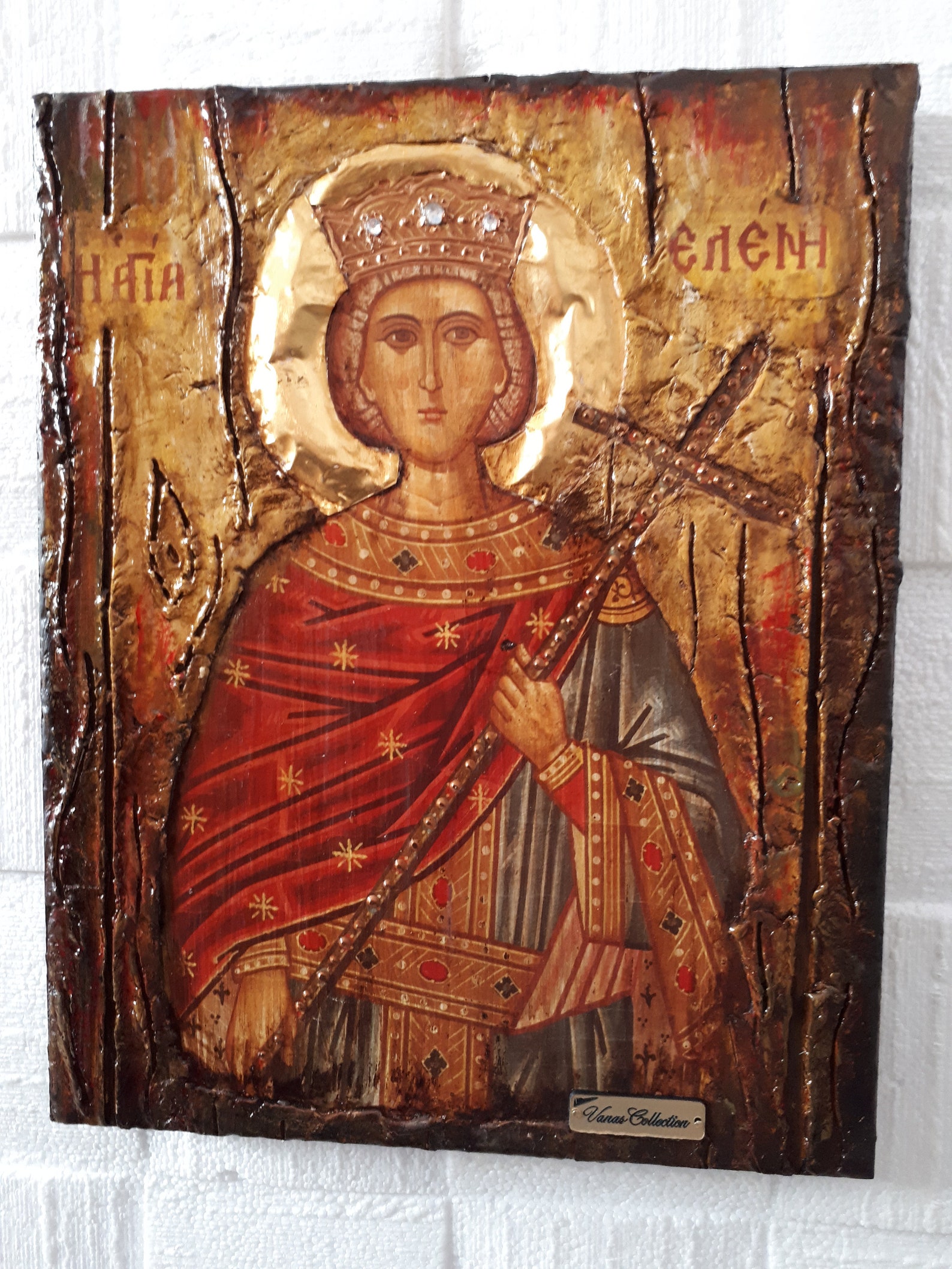 Antique Style Saint Helen Icon-handmade Greek Orthodox | Etsy