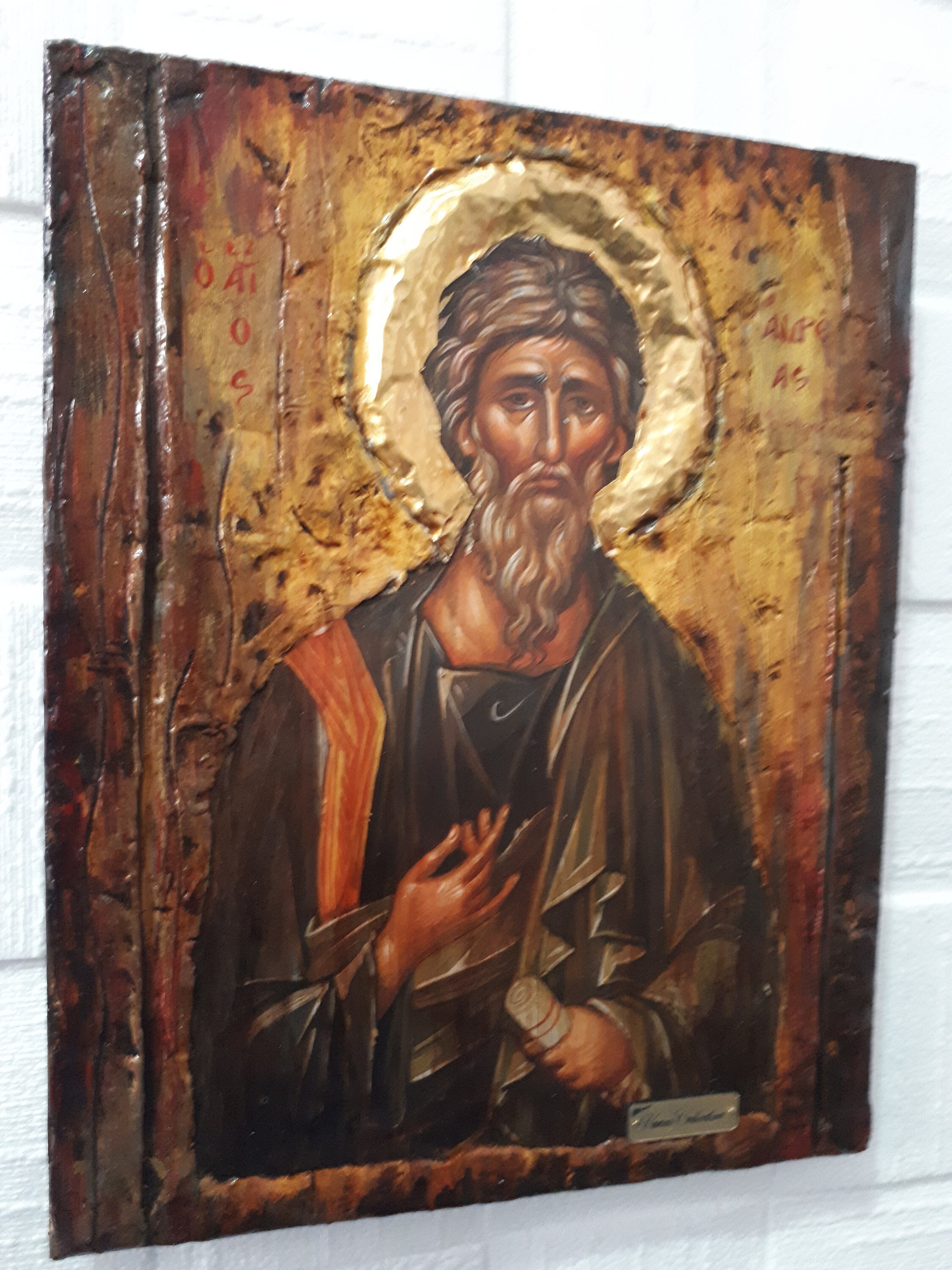 Saint St. Andrew the Apostle-Handmade Greek Byzantine Icon-Orthodox ...