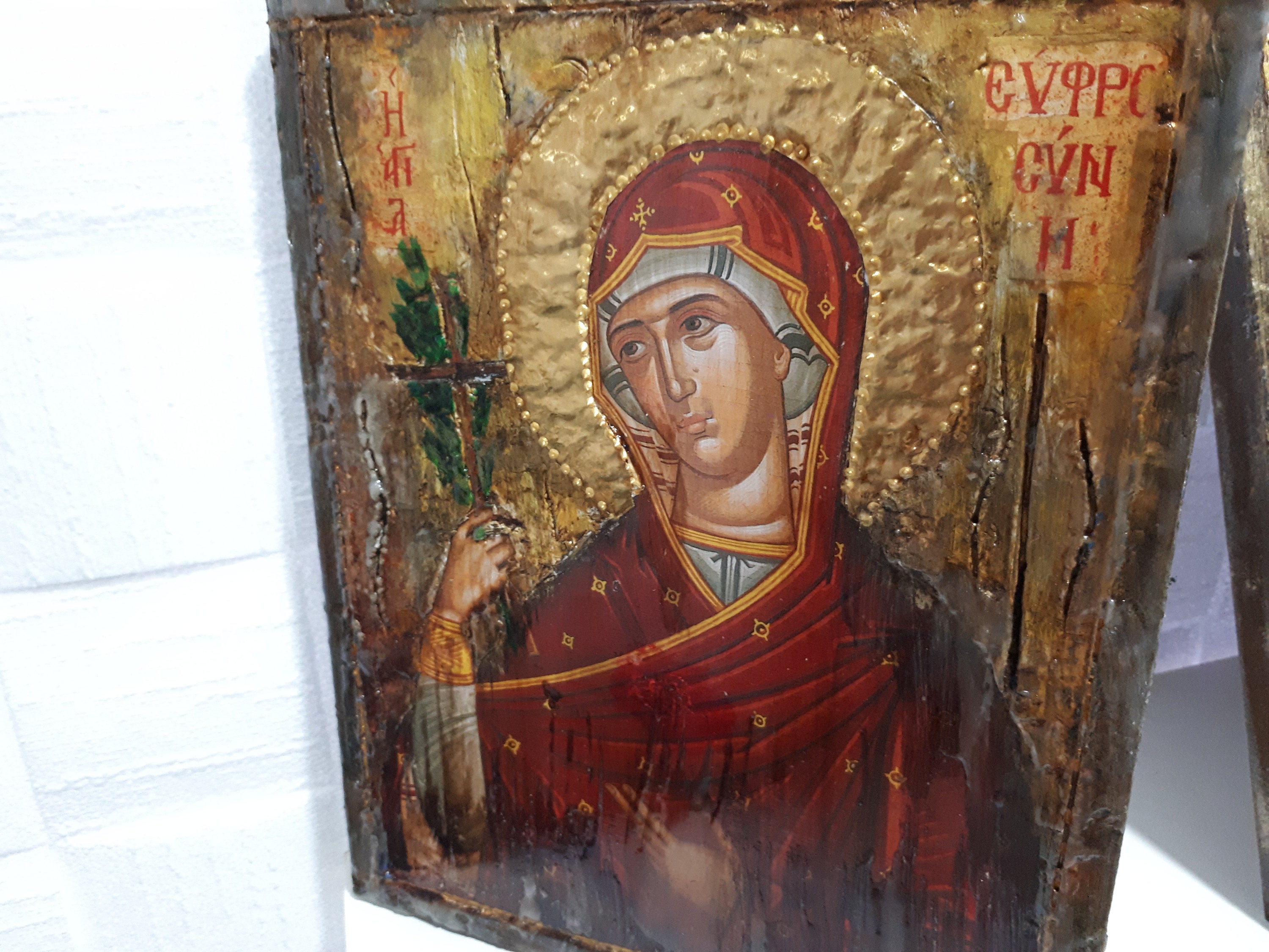 Real Handmade Orthodox Icon with theme Saint Euphrosyne Efrosini ...