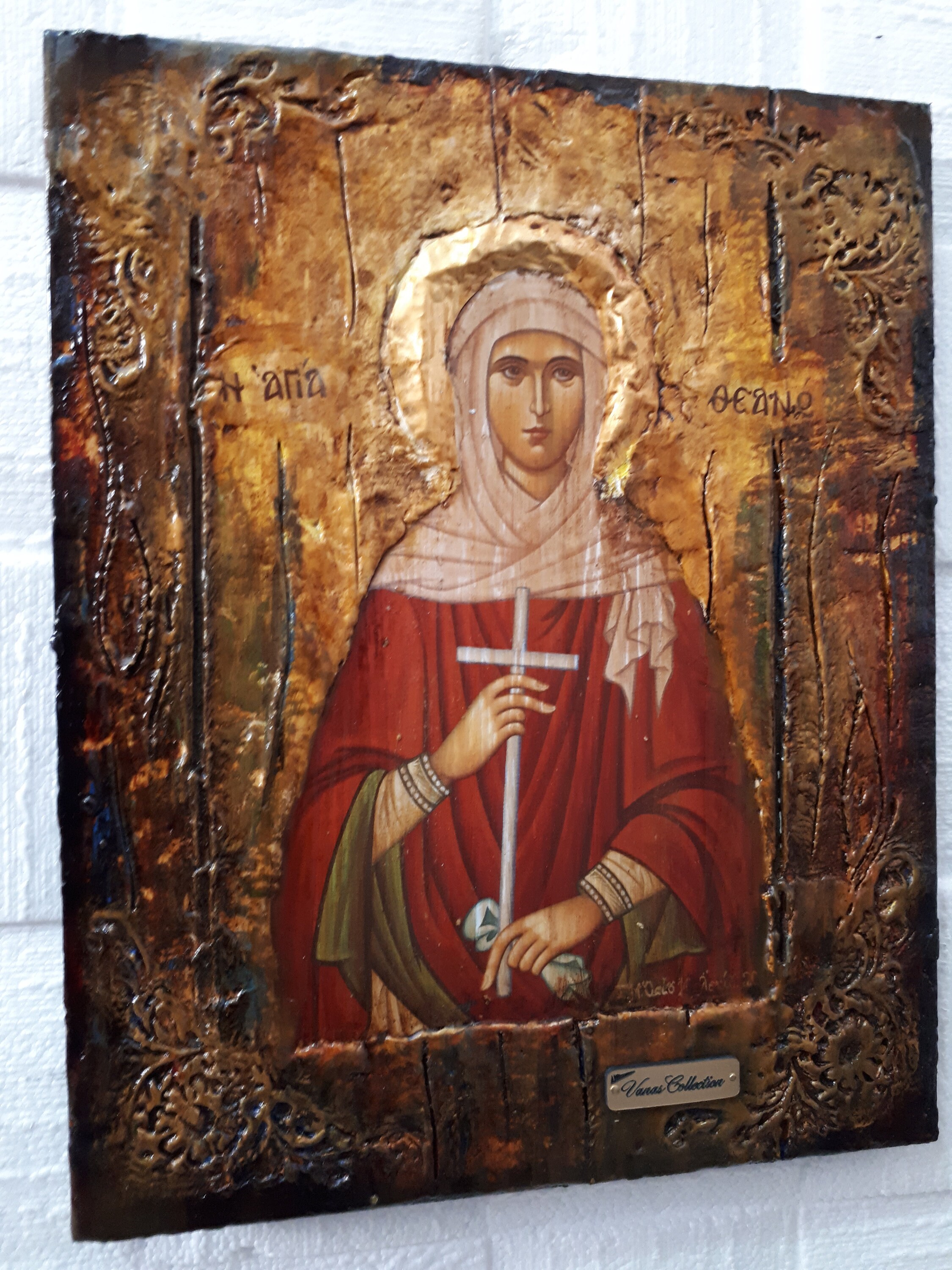 Saint Theano the Martyr Icon -Orthodox Greek Byzantine Wood Antique ...