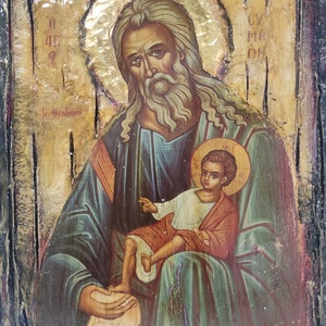 Saint St. Simeon Symeon the God Icon-greek Orthodox Byzantine Religious ...