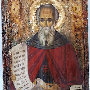 Saint St Savvas Savas Icon-greek Orthodox Byzantine Russian - Etsy