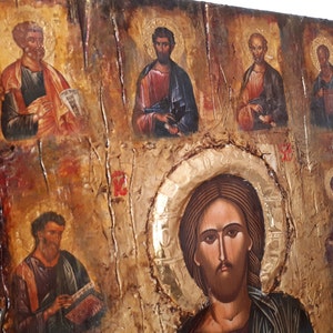 Jesus Christ the Blessed-12 Apostles Icon-orthodox Greek Byzantine ...