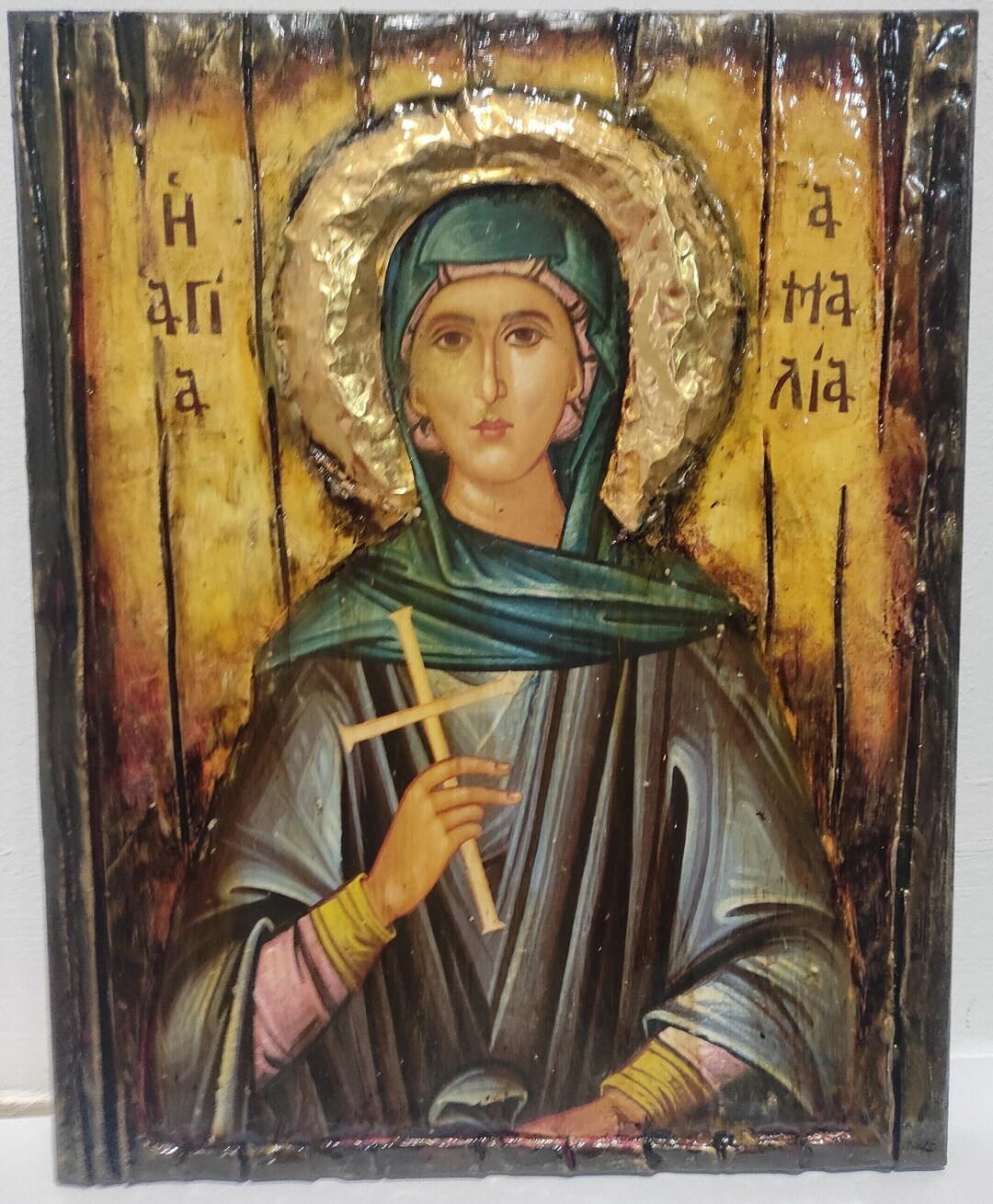 Saint St. Amelia, Amalia Icon-handmade Greek Orthodox Icons - Etsy