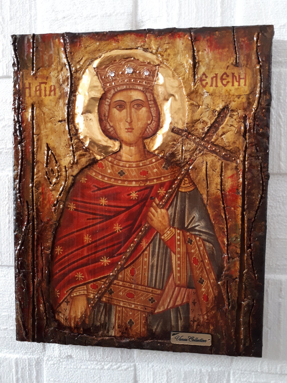 Antique Style Saint Helen Icon-handmade Greek Orthodox | Etsy