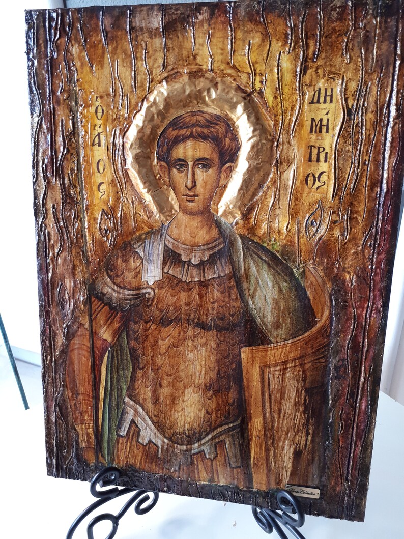 Saint St Dimitrios Demetrius Handmade Orthodox Icon Byzantine - Etsy