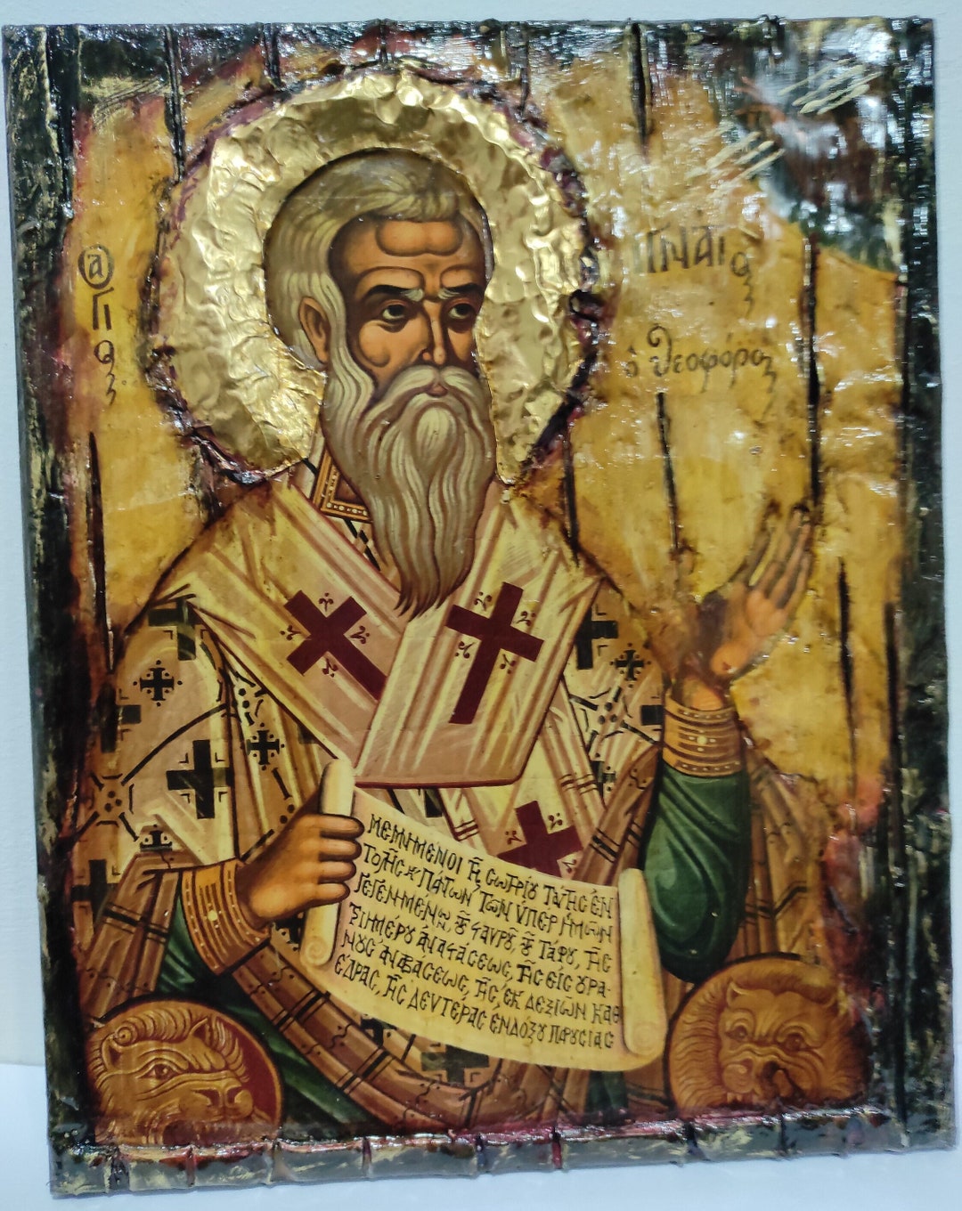 Saint St. Ignatius, Ignatios |icon-handmade Greek Byzantine Icons - Etsy