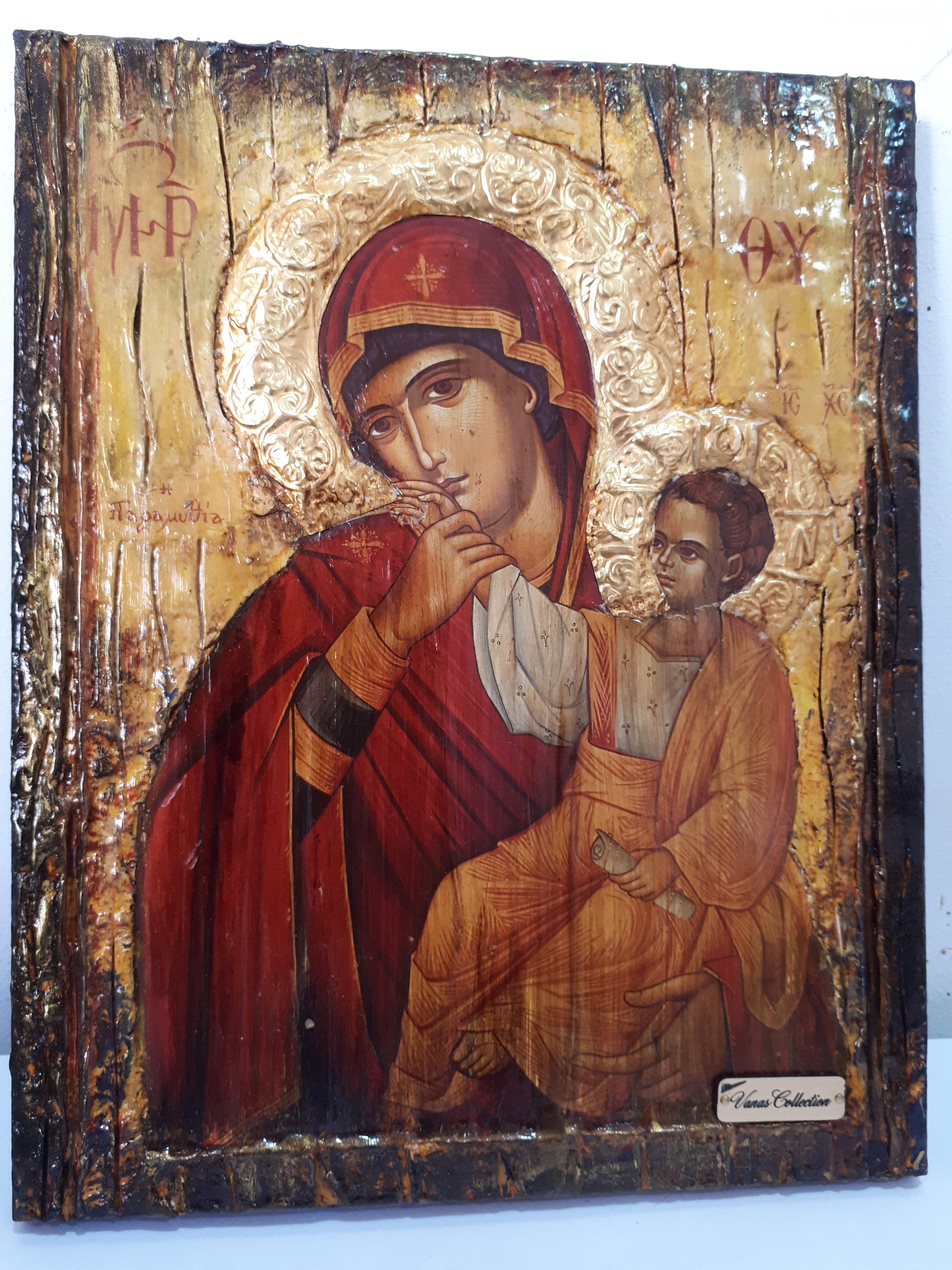 Virgin Mary Panagia Paramythia Icon-Orthodox Greek Byzantine Wood ...