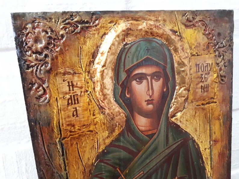 Saint Polyxeni Icone Ikona Ikon-rare Byzantine Greek Orthodox Antique ...