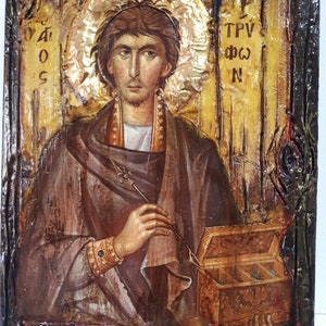 Saint St Tryphon Tryfon -greek Orthodox Byzantine Christian Icons ...
