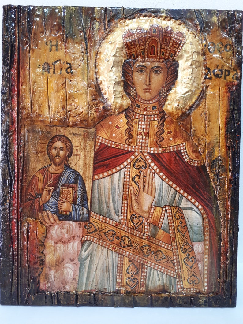 Saint St. Theodora the Empress Augusta Icon Orthodox Greek - Etsy