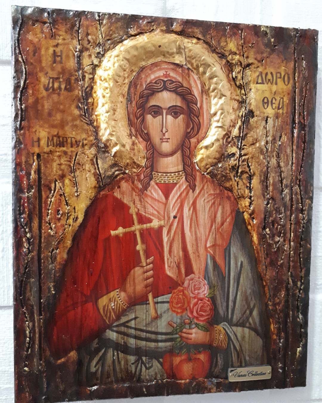 St. Dorothea Dorothy the Martyr of Caesarea Icon-wooden Greek Byzantine ...