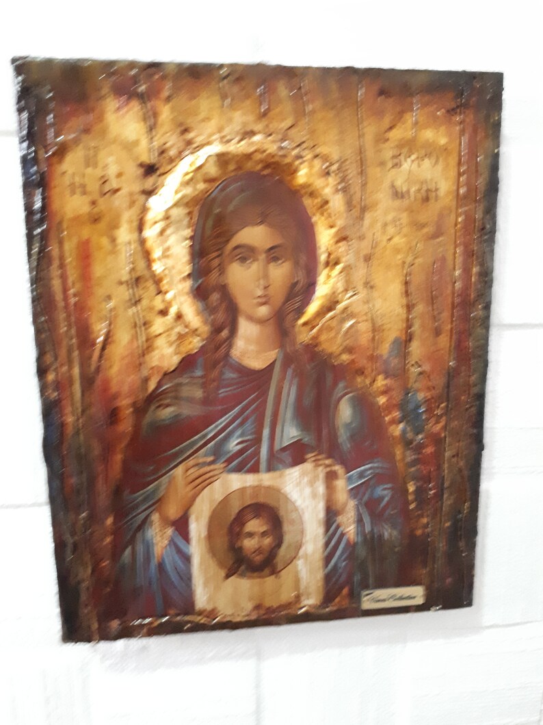 Saint St. Veronica Issue of blood Icon Rare Byzantine Greek | Etsy