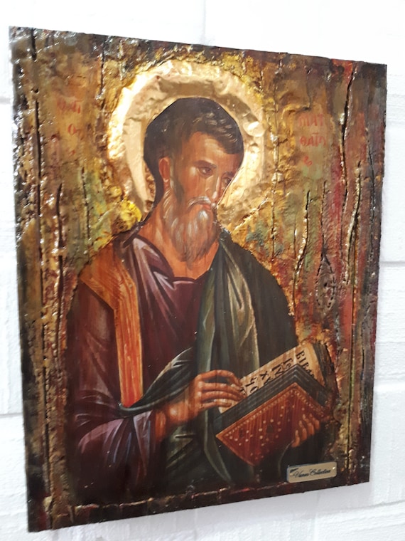 Saint St. Matthew the Apostle Icon Orthodox Greek Byzantine | Etsy