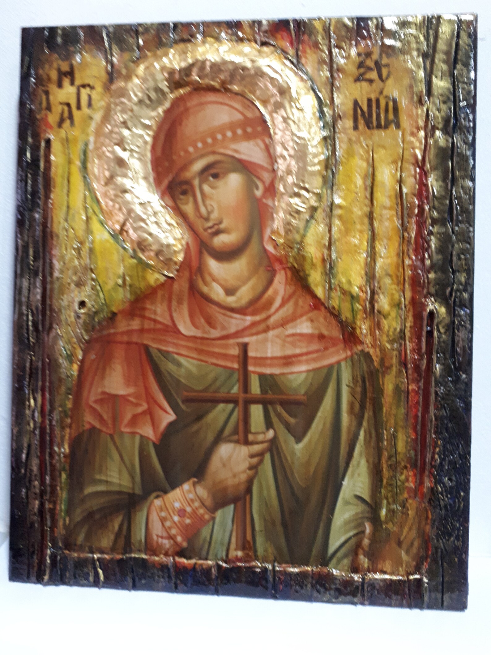 Saint St. Xenia Antique Style Icon on Wood-greek Orthodox - Etsy