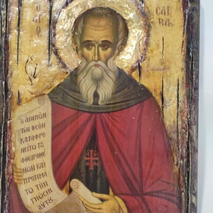 Saint St Savvas Savas Icon-greek Orthodox Byzantine Russian - Etsy