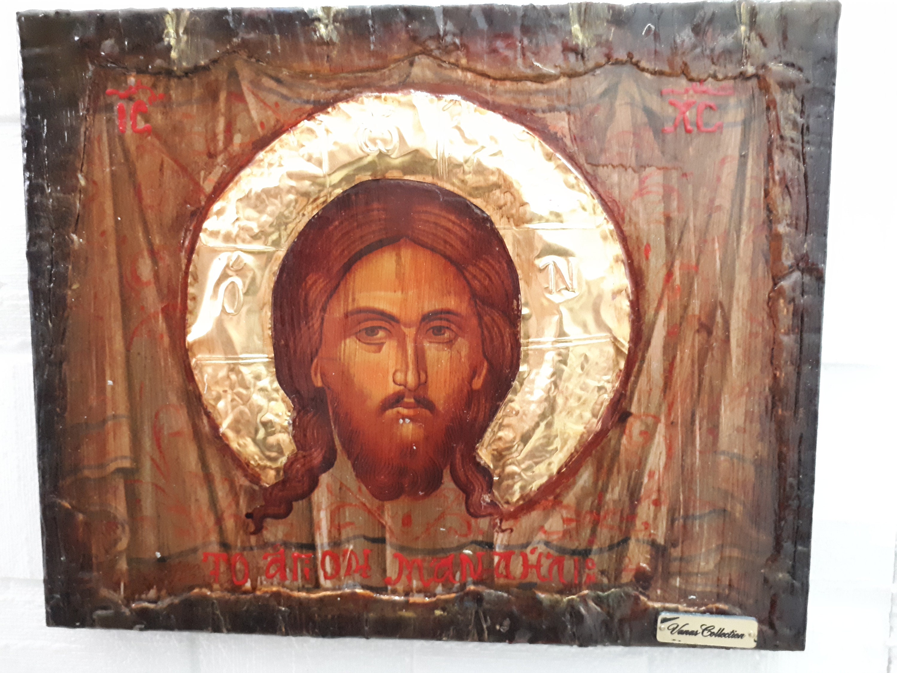 Jesus Christ Face on The Holy Scarf Mandilion-Orthodox Byzantine ...
