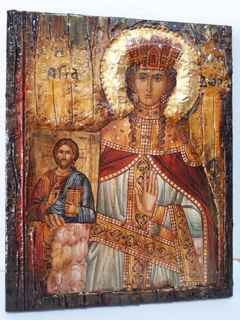Saint St. Theodora the Empress Augusta Icon Orthodox Greek - Etsy