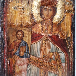 Saint St. Theodora the Empress Augusta Icon- Orthodox Greek Half Body ...