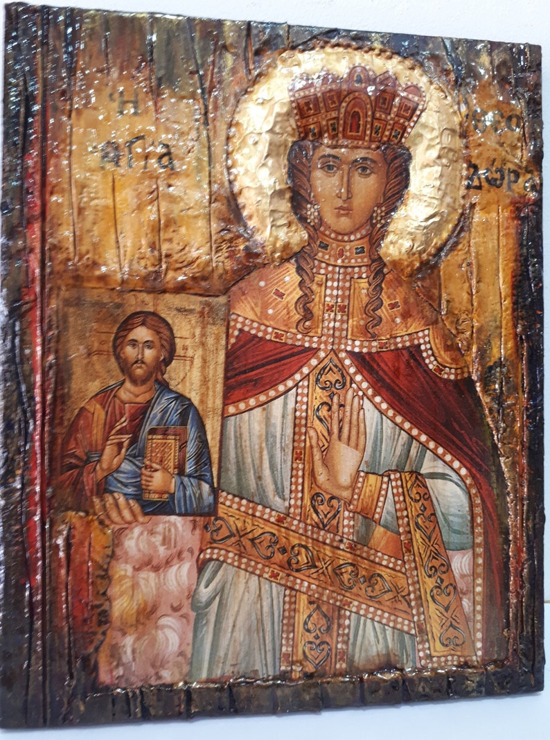 Saint St. Theodora the Empress Augusta Icon Orthodox Greek - Etsy