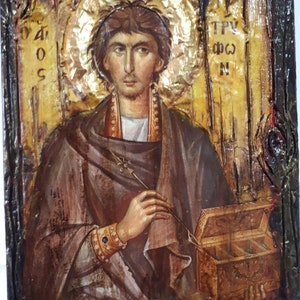 Saint St Tryphon Tryfon -greek Orthodox Byzantine Christian Icons ...